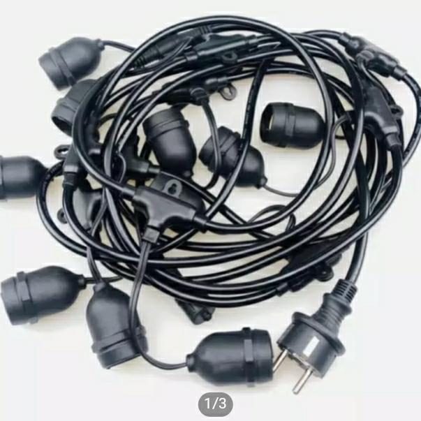 Jual KABEL 10 METER 20 FITTING WATERPROOF / STRING LIGHT / FITTING ...