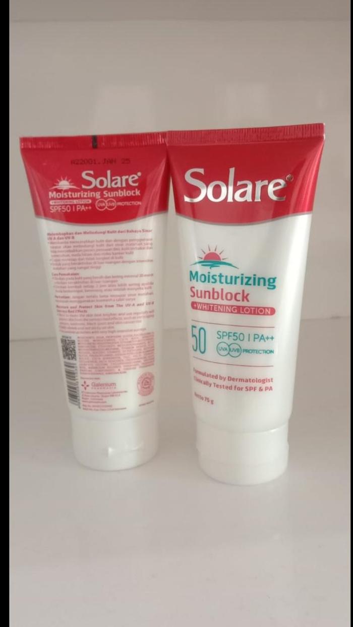 Jual Solare SPF 50 Sunblock sunblok spf 50 75 gram whitening lotion ...