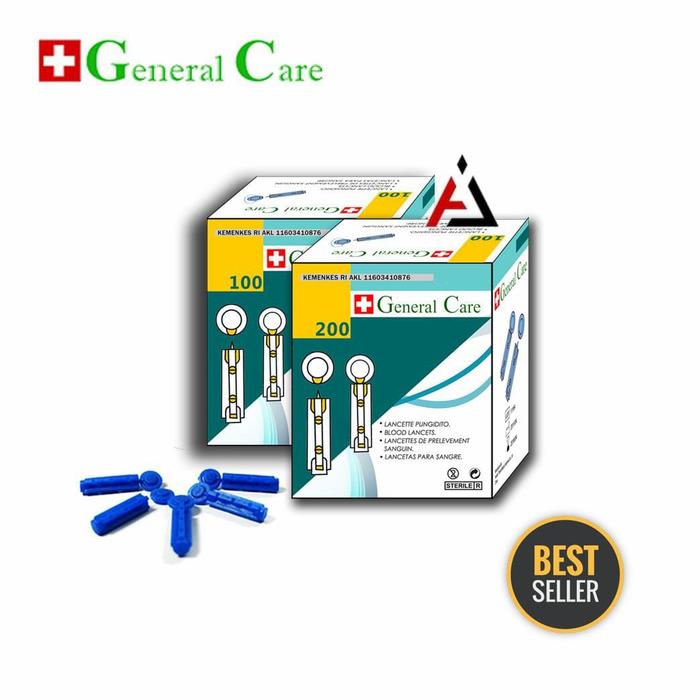 Jual Blood Lancet General Care / Onehealth 28G Per Box isi 100 Pcs ...