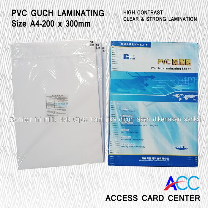 Jual Kertas PVC Bahan ID Card Instant GUCH A4 0.76mm (50 Sets) High ...