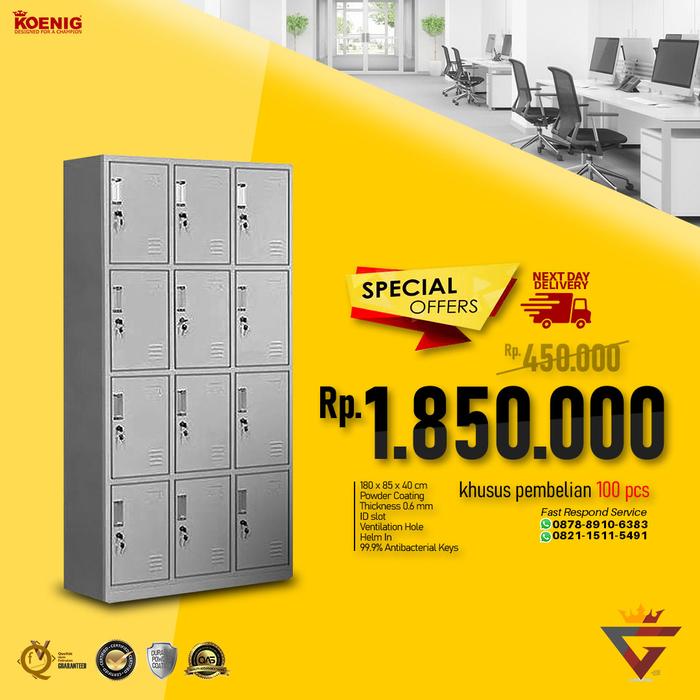 Jual Locker Besi 12 Pintu Loker Lemari Sekolah Kantor Olahraga Rumah ...