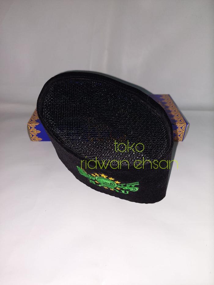 Jual Peci Hitam Polos Lambang NU ( Nahdatul Ulama ) Bordir Hijau Full ...