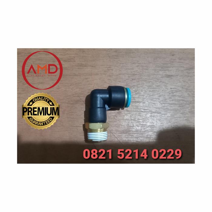 Jual nepel angin fitting pneumatic elbow / lurus fitting 10 x 1/4 ...