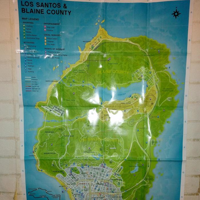 Jual map peta gta v game PS4 PS3 gta 5 los Santos grand theft auto v ...
