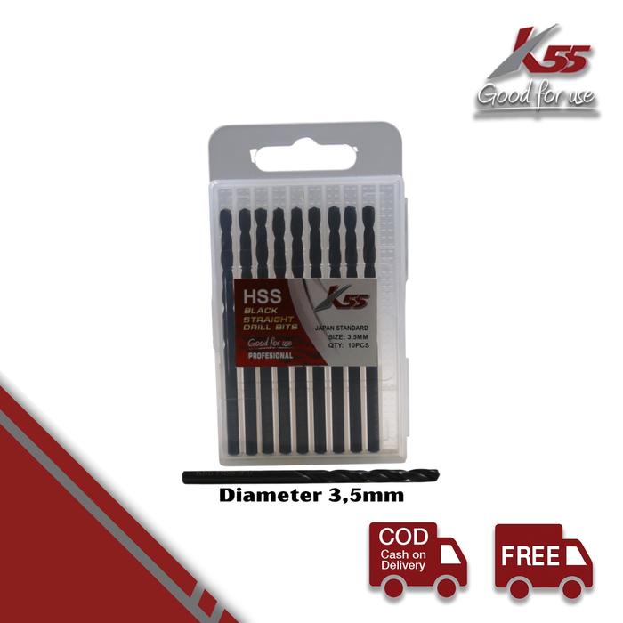 Promo K55 Mata Bor HSS 1 - 7.5mm Stainless SPECIAL BLACK STRAIGHT Satuan - 3.5mm - Jakarta Barat ...