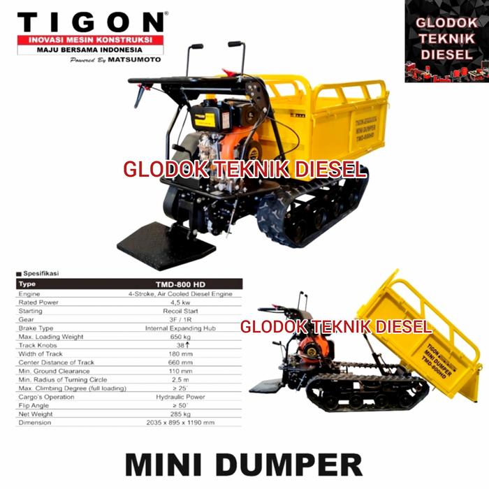 Jual Alat Angkut Sawit / Mini Dumper Crawler TIGON TMD 800HD TMD-800 HD ...