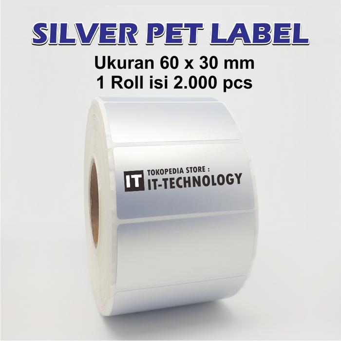 Jual Label Barcode Silver Pet Matte 1Line 60x30mm Sticker 2000pcs ...