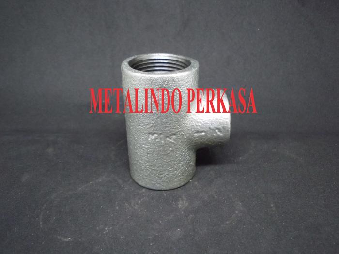 Jual Vlok Tee / V.Tee / Reducer Tee Besi Galvanis Drat Ø 3/4" x 1/2 ...