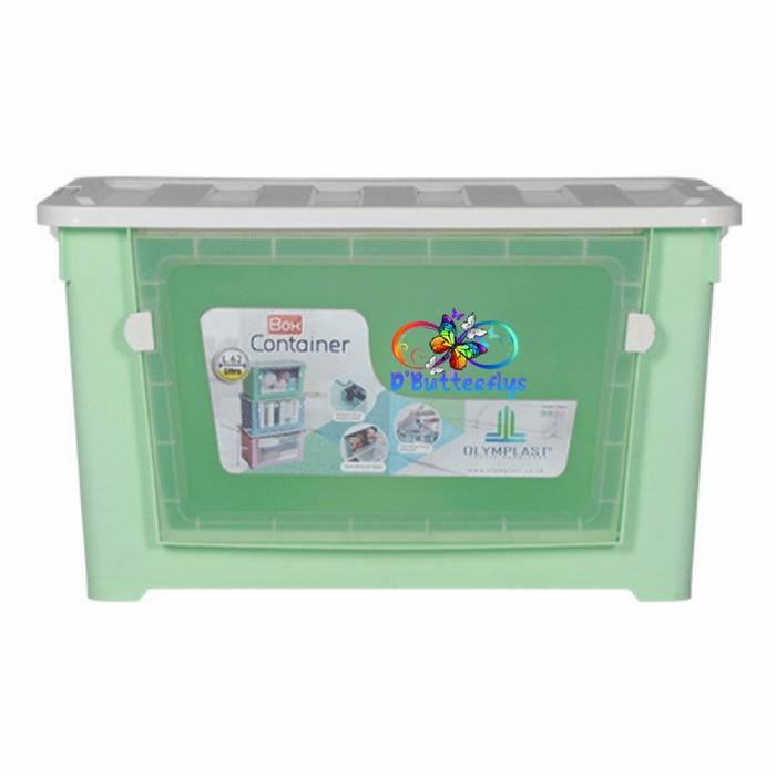 Jual Olymplast Box Container/Kotak Penyimpanan Depan Transparan - Hijau ...
