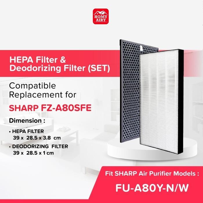 Jual HEPA Filter SHARP Air Purifier FU-A80Y FZ-A80SFE Deodorizing SET - Kab. Bogor - palapa ...