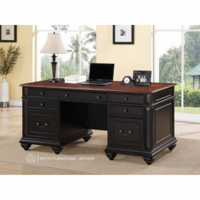 Jual MEJA KERJA MINIMALIS MEJA KANTOR KLASIK MODERN TERBARU KAYU JATI ...