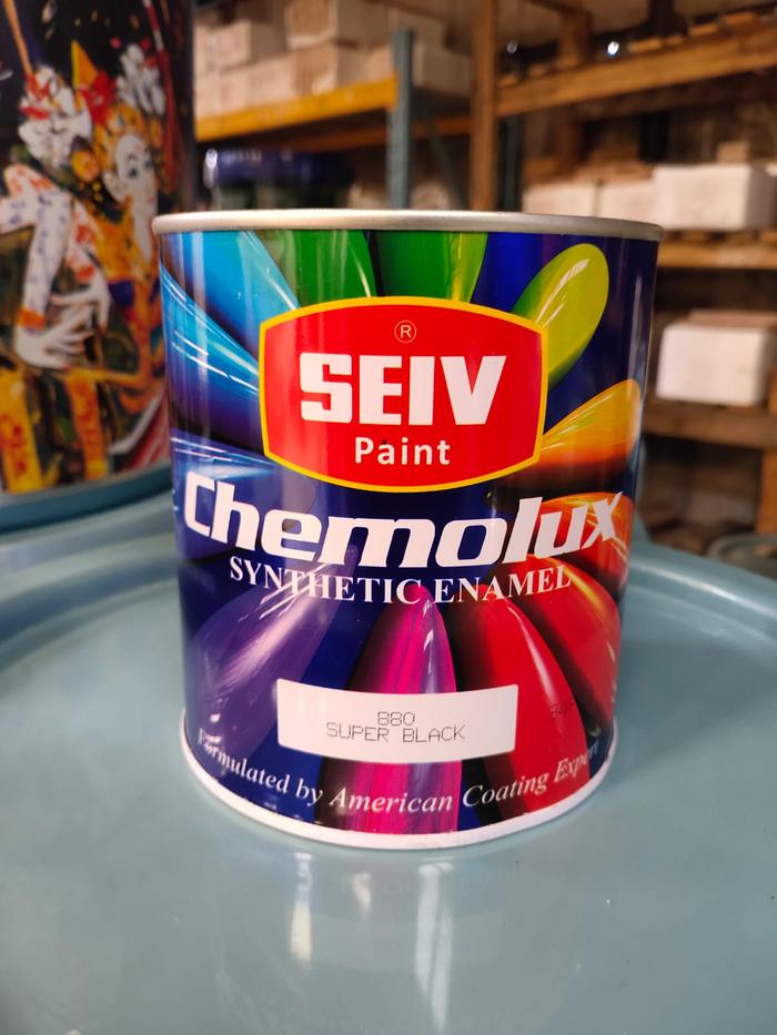 Jual CAT BESI DAN KAYU SEIV CHEMOLUX WARNA HITAM 1 LITER - HITAM GLOSSY ...