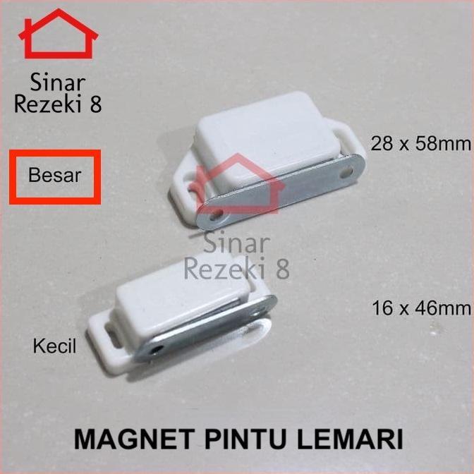 Jual Magnet Kayu Kotak BESAR PUTIH Lemari Pintu Kayu Magnetic Catch ...