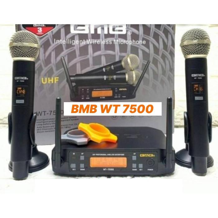 Jual Mic Wireless BMB WT-7500 WT7500 Original BMB 2 Mic Handheld ...