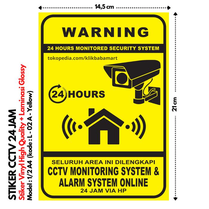 Jual Stiker CCTV+Alarm Vinyl High Quality Laminasi Glossy Sticker ...