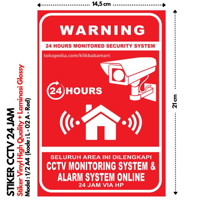 Jual Stiker CCTV+Alarm Vinyl High Quality Laminasi Glossy Sticker ...