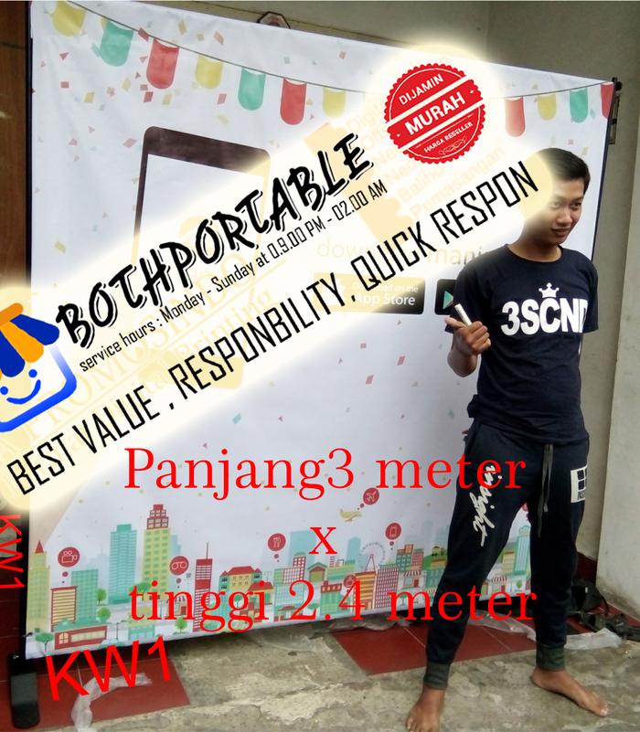 Jual BACKWALL /JUMBO BANNER STAND UK 3X3/BACKDROP/TRIPOD BANNER 3x3 ...