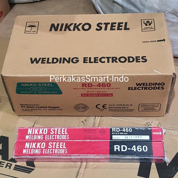 Jual Nikko Steel Kawat Las RD460 2mm x 300mm AWS E-6013 Nikko Steel RD 460 2.0 Harga 1kg Per Dus ...