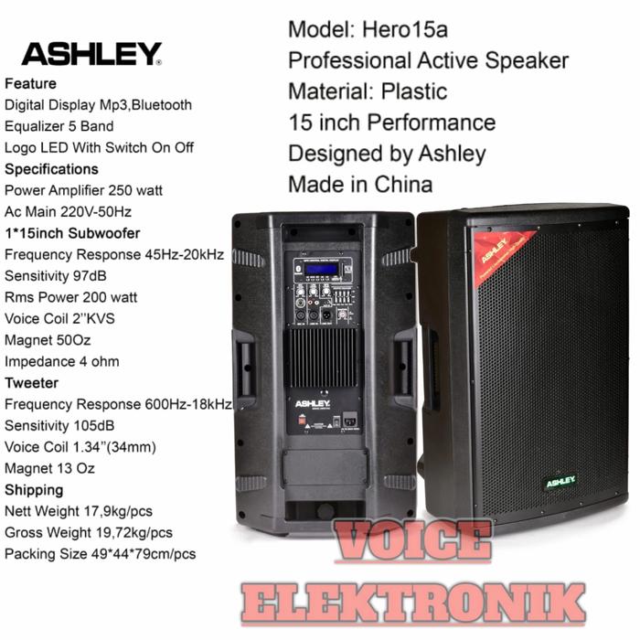 Jual Speaker Aktif Professional Ashley Hero 15a Original Speaker 15Inch - Jakarta Barat - VOICE ...