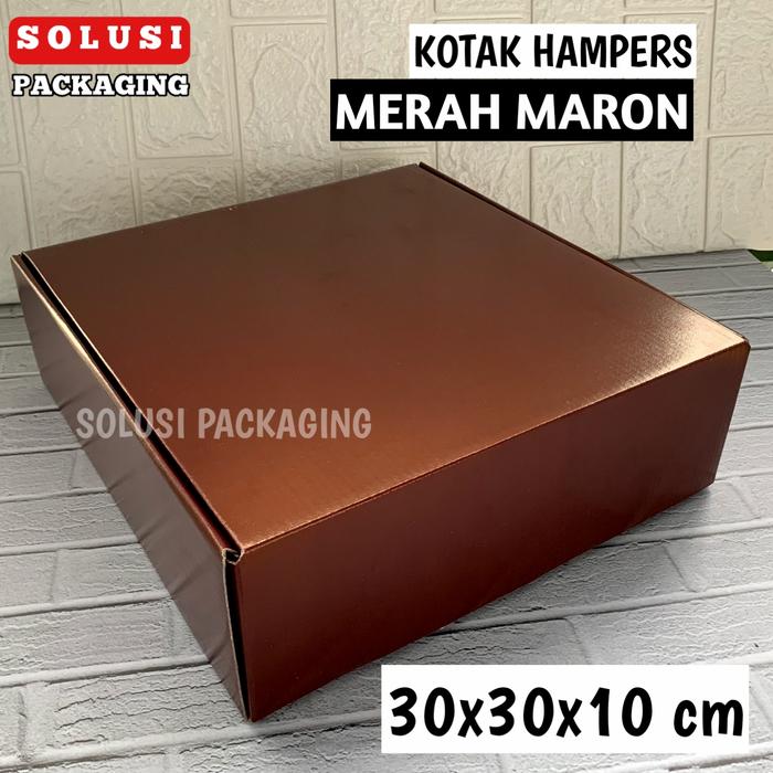 Jual KARDUS MERAH MARON 30x30x10 cm PIZZA BOX KOTAK KADO HAMPERS DUS ...