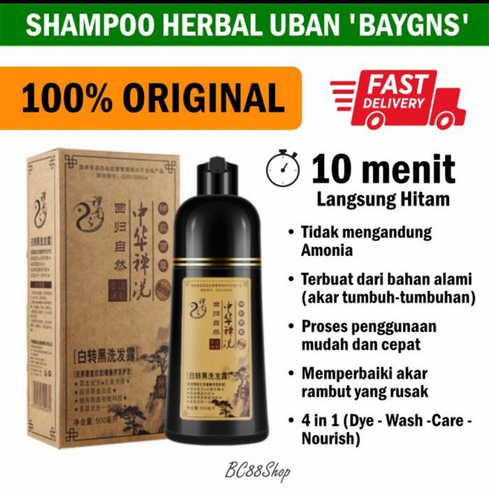 Jual Shampoo Shampo Herbal Anti Uban Zen Baygns Original Penghitam ...