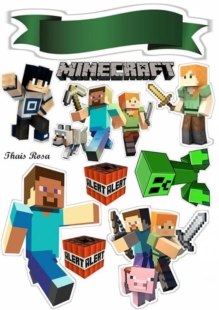 Jual TOPPER MINECRAFT Banyak Gambarnya - Topper Hiasan Kue Ultah Anak ...