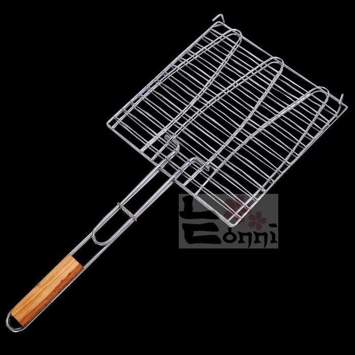 Jual Panggangan Ikan Stainless Bbq Penjepit Daging Bakar Ayam Griller ...