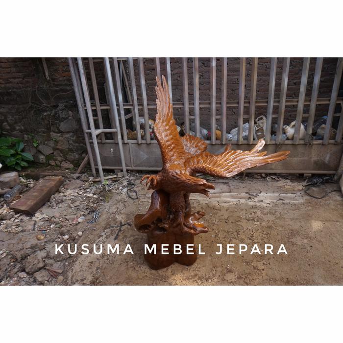 Jual Patung Dekorasi Burung Elang Rajawali Akar Kayu jati (Tinggi 130cm ...