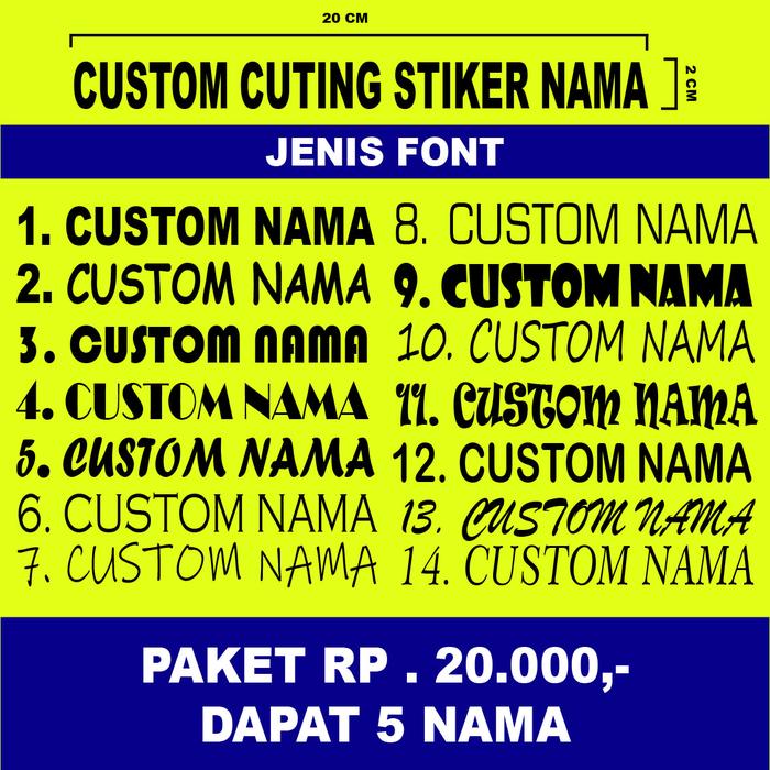 Jual CUSTOM LABEL NAMA, CUTING STIKER NAMA - Jakarta Selatan - ALL YOU ...