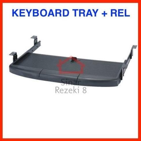 Jual Keyboard Tray Abu / Rel Laci Meja Tempat Komputer Plastik Gray ...