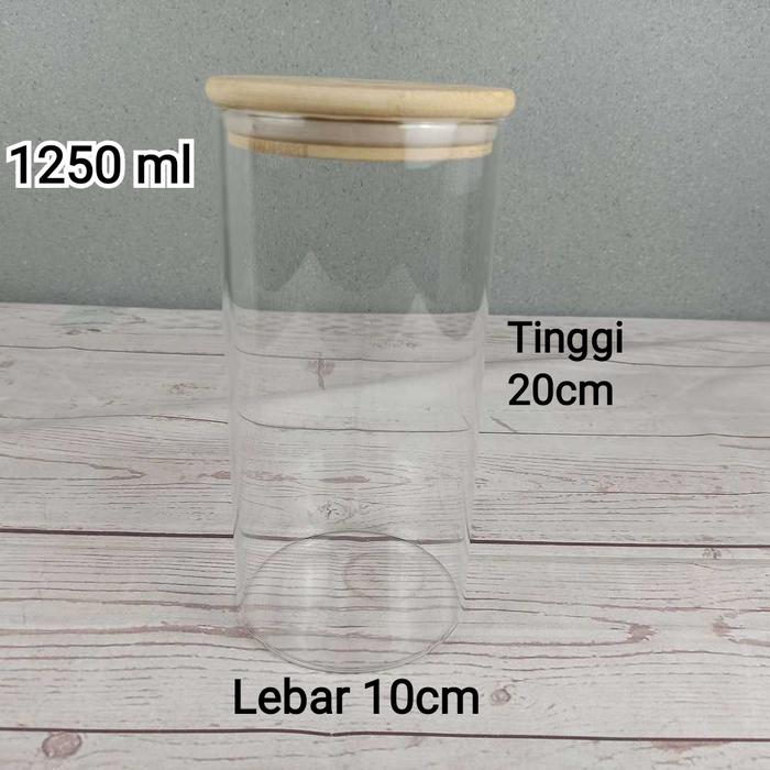 Jual Toples Penyimpanan Makanan Tutup Kayu Kedap Udara Bahan Kaca ...