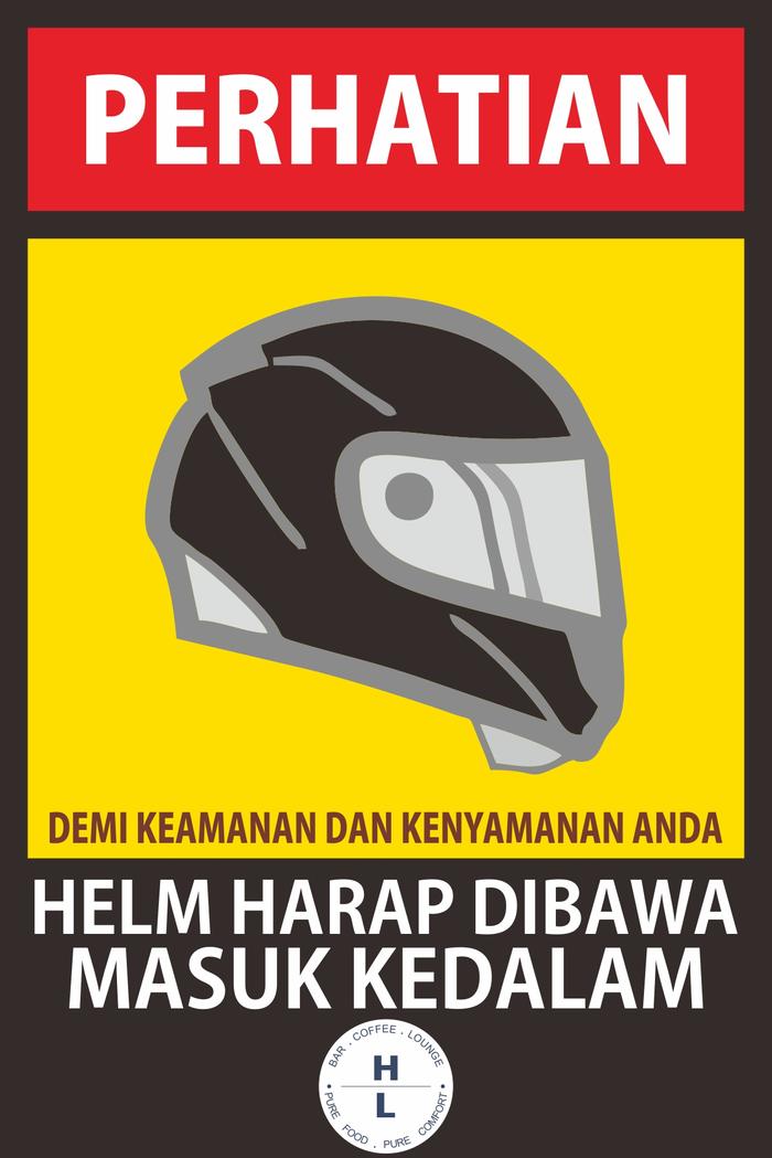 Jual Sticker Himbauan Masukkan Helm & Kunci Ganda 20cm x30cm - Kab ...