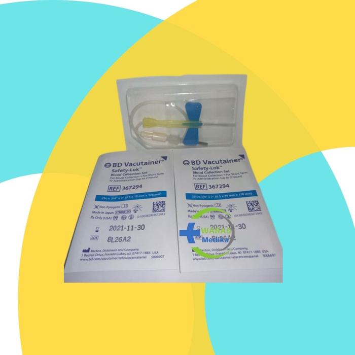 Jual Wing Needle Vacutainer 25G BD | Vacutainer Safety-lok 25G BD ...