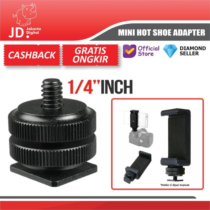 Jual Mini Hot Shoe Adapter - Hotshoe for Holder U DSLR Mirrorles Camera ...