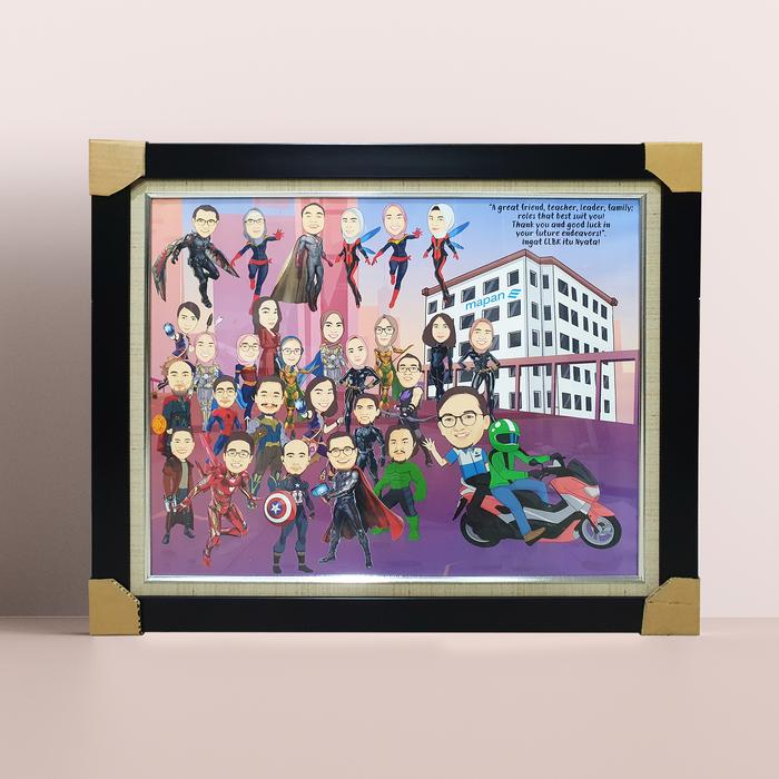 Jual Cetak Karikatur dan Bingkai Frame ukuran 20R 50x60cm - Hitam ...