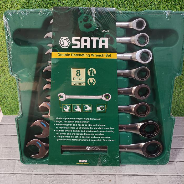 Jual KUNCI RING PAS RACHET 8 PCS COMBINATION RACHET SET - 09079 SATA TOOLS - Jakarta Barat ...