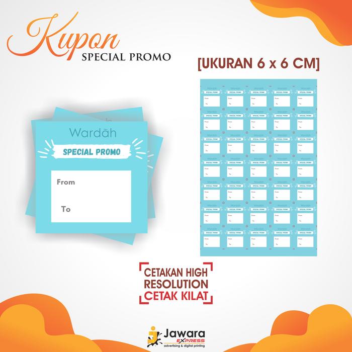 Jual CETAK KUPON SPESIAL PROMO UKURAN 6 X 6 FREE DESIGN - Kota Malang ...
