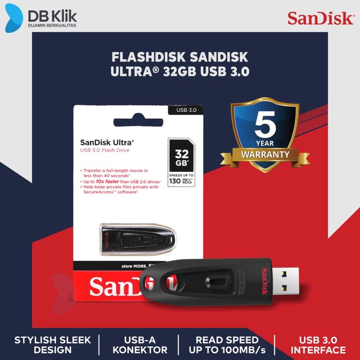 Flashdisk SanDisk Ultra 32GB CZ48 USB 3.0-Flash Drive USB Sandisk 32GB