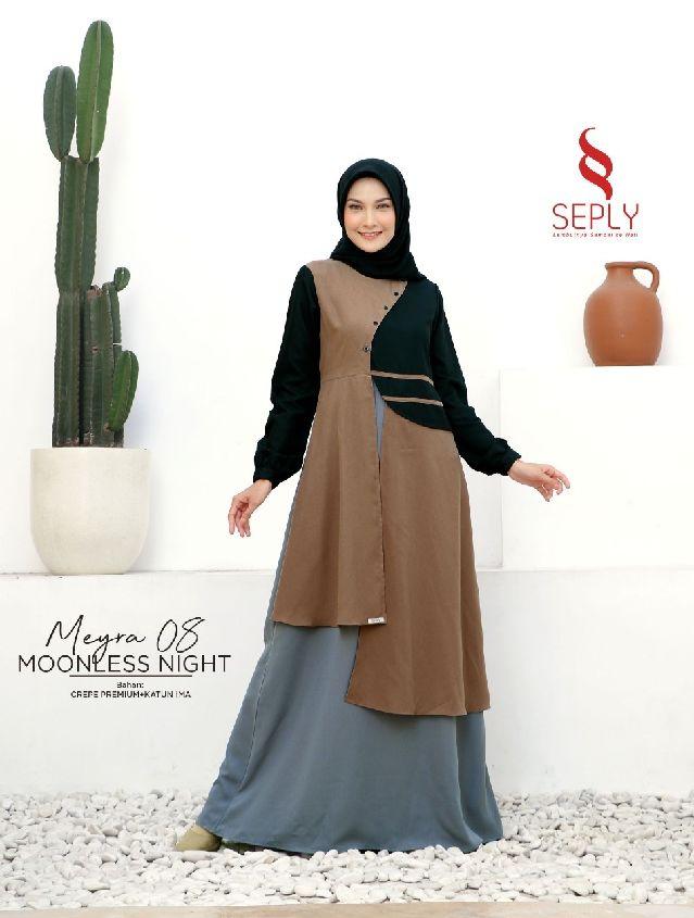 Jual SEPLY Gamis Meyra 08 Dress Muslim - MOONLESS NIGHT, M - Kota ...