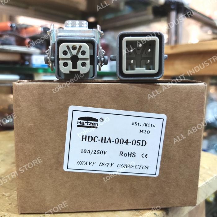 Jual HEAVY DUTY CONNECTOR HERTZEN HDC-HA-004-05D 4 / 5 PIN HDC HA 004 ...