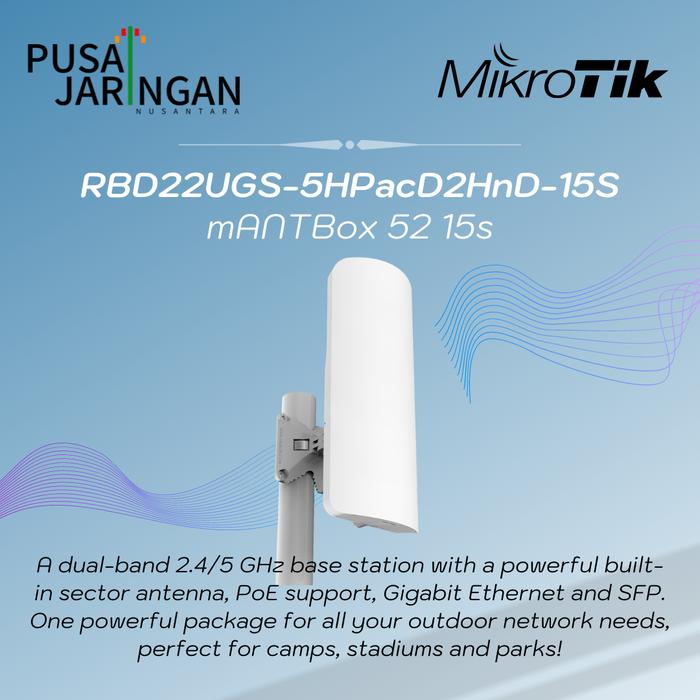 Jual MIKROTIK mANTBox 52 15s A dual-band 2.4/5 GHz base station ...