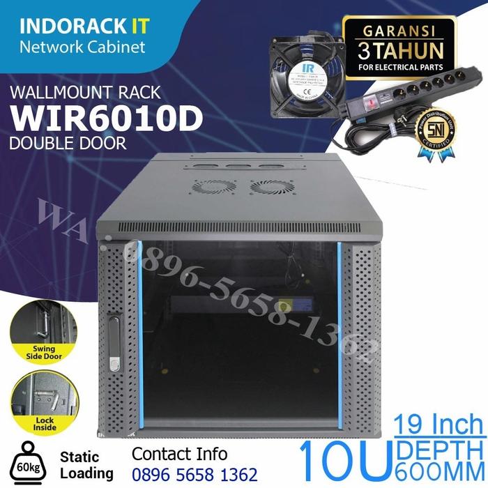Promo Wallmount Rack INDORACK Double Door Rack 10U Depth 600mm WIR6010D Cicil 0% 3x - Jakarta ...