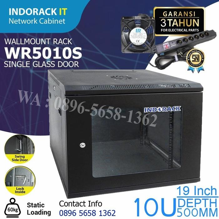 Promo Wallmount Rack INDORACK Single Door Rak Server 10U Depth 500mm WR5010S Cicil 0% 3x ...