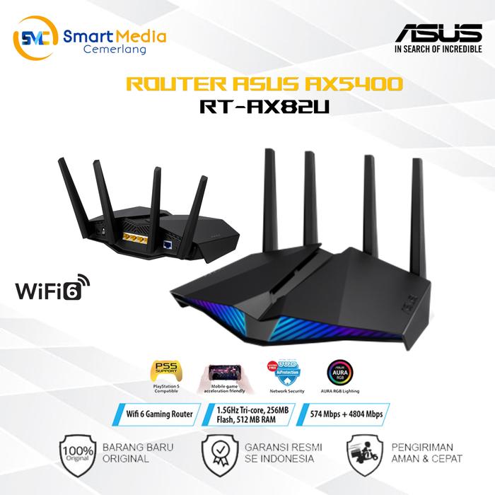 Promo ASUS RT-AX82U AX5400 WiFi 6 With AiMesh AX 5400 WIFI6 Wireless ...