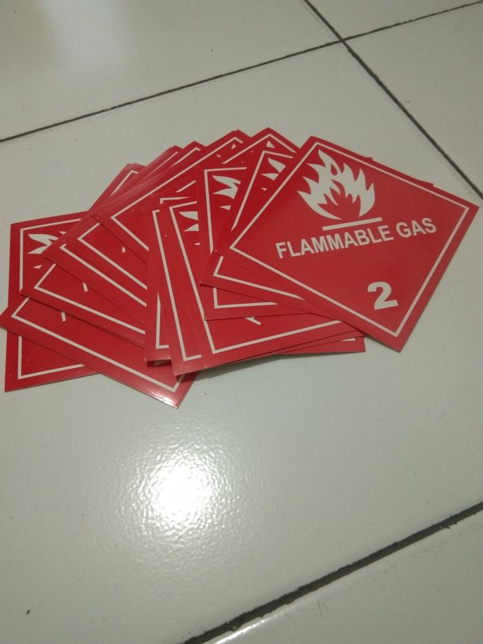 Jual Sticker K3 Label Simbol B3 GHS FLAMMABLE GAS Ukuran 10cm x 10cm ...