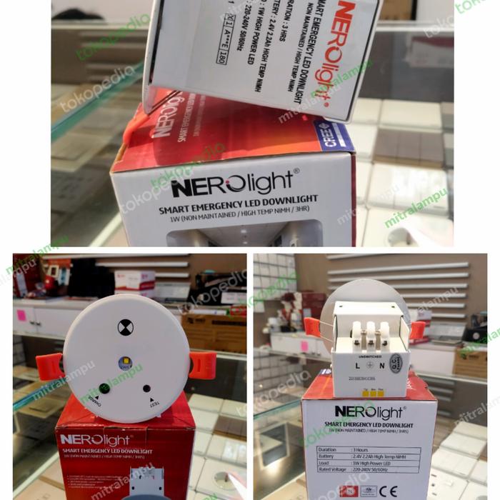 Jual NERO SMART EMERGENCY LED DOWNLIGHT 1W 1WATT UFO BATTERY EMERGENSI ...