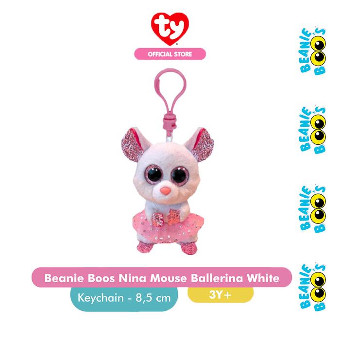 Promo TY Beanie Boos Nina Mouse Ballerina White - Gantungan Kunci ...