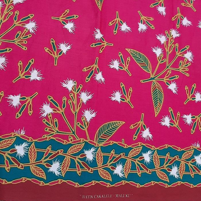 Jual Bahan batik khas maluku motif cengke - Merah Muda - Kota Ambon ...