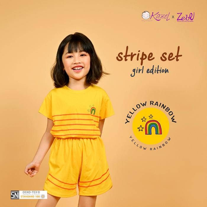 Jual Kazel x Zebe Stripe Set Girl Edition 6 - 16 Thn (1Stel) - YELLOW ...
