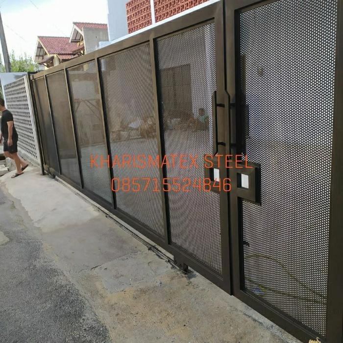 Jual pagar sliding plat perforated motif industrial - Kota Tangerang ...